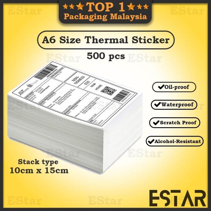 500pcs Thermal Sticker A6 Paper Roll Fold Stack Airway Bill Sticker ...