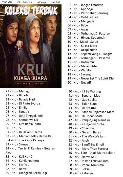 Usb Pendrive Siap Lagu Malay Melayu Kru Album Song A220 | Lazada
