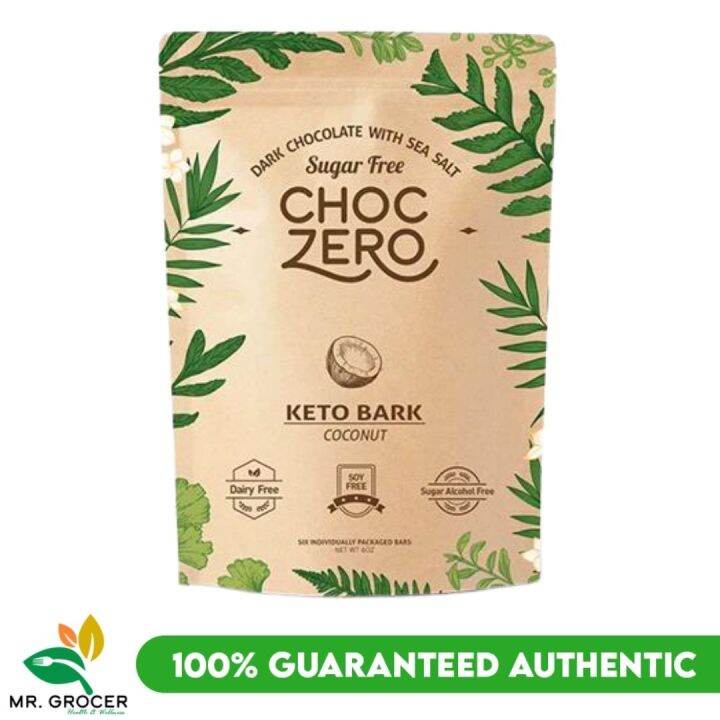 Choc Zero Sugar Free Dark Chocolate with Sea Salt Coconuts 170g | Lazada PH
