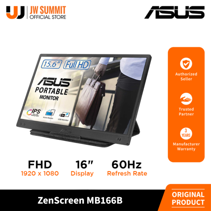 Asus ZenScreen MB166B 16" FHD 60Hz 25ms IPS Display Anti-glare surface ...