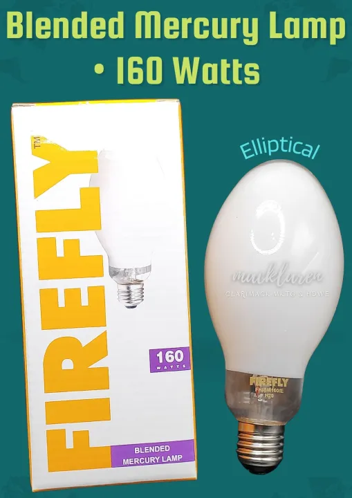 Mercury Blended Bulb ️ Firefly ️ 160 watts ️ Elliptical ️ E27 ️ 230V ️ ...