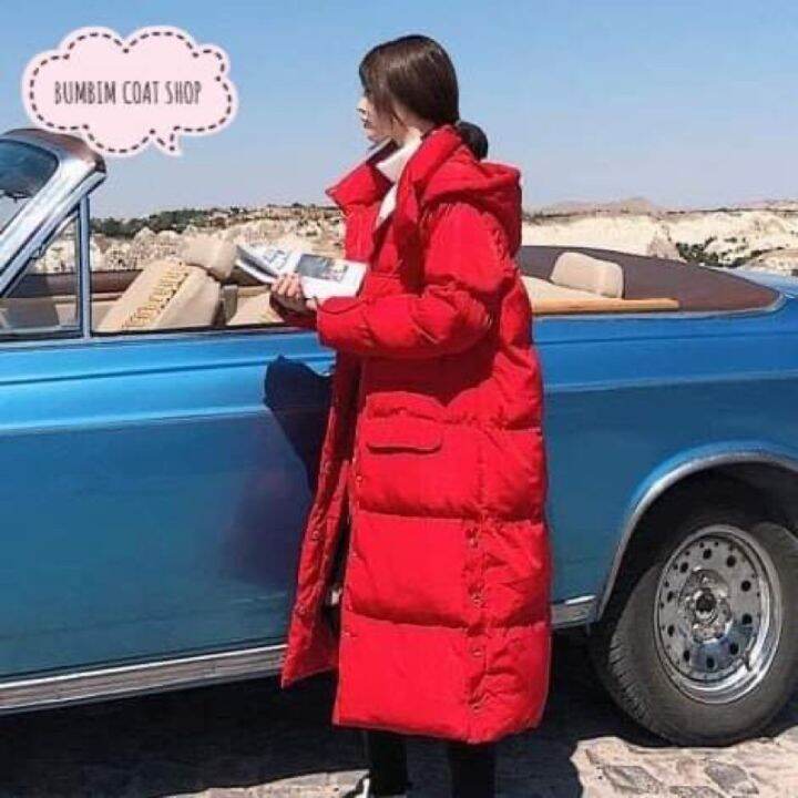 🌻พร้อมส่งจากไทย🌻 Long Padding Coat มีฮู้ด ฮู้ดถอดได้ ซับในบุเสริมใย ...