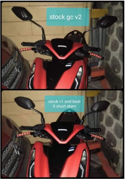 Stock side mirror and stock short stem for all honda click v1, v2, beat ...