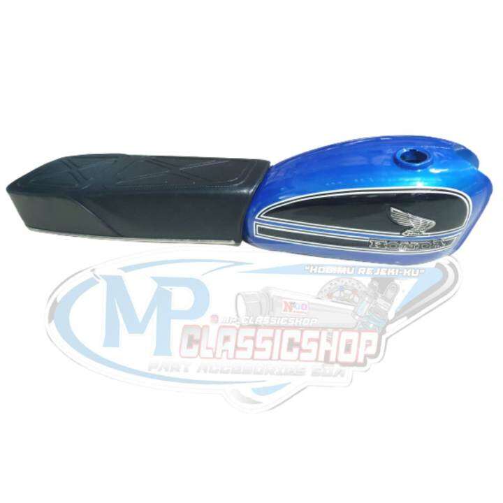 PAKET TANGKI CB CAT BIRU CLASSIC+JOK CB KULIT KARBON MURAH | Lazada ...