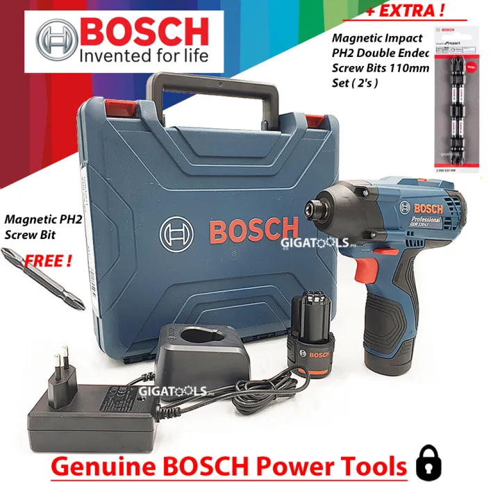 Bosch GDR 120-Li Cordless Impact Driver 12V Kit Set with FREE Double ...