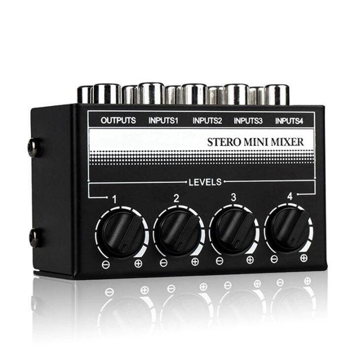 CX400 Audio Mixer Mini Stereo 4-Channel Passive Mixer Microphone Multi ...