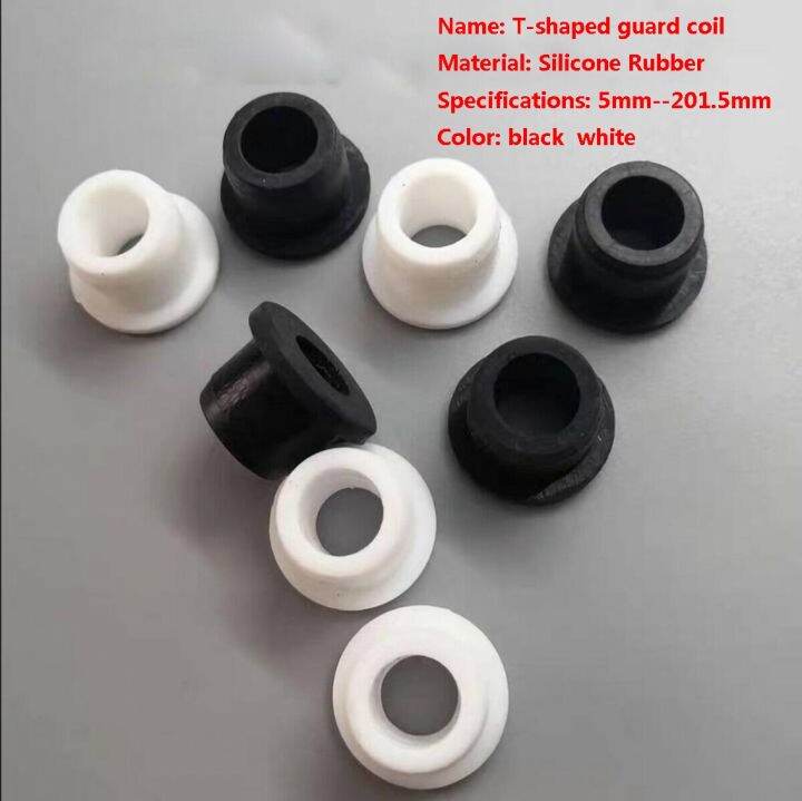 Black White 5mm to 201mm Round Hollow Silicone Rubber Grommet Hole Plug ...