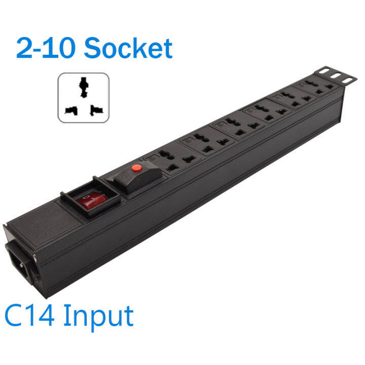 Power Strip Cabinet socket C14 port 2-10 Slots Universal socket Alloy ...