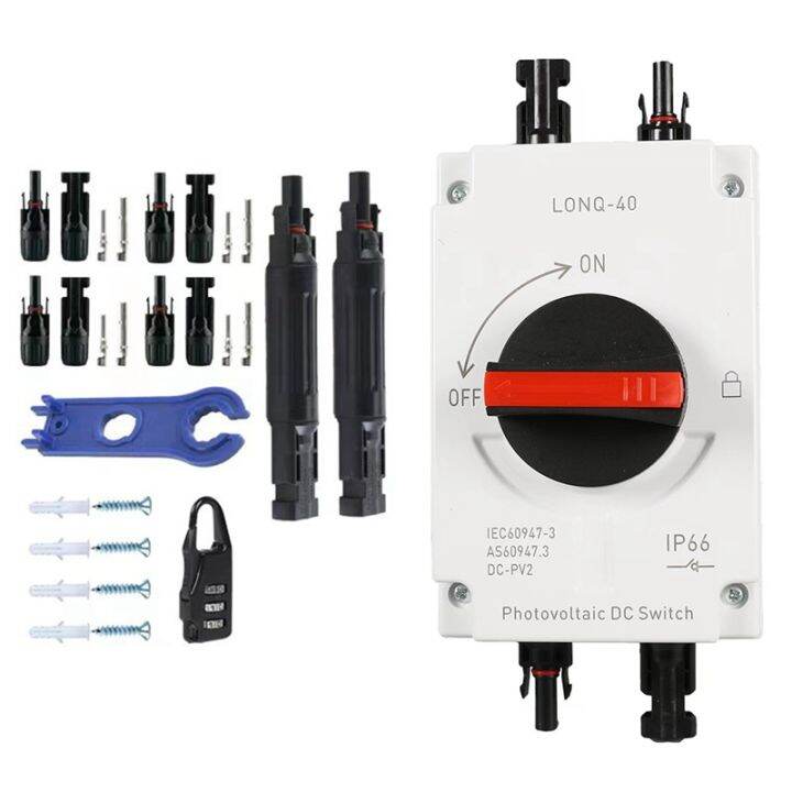 32A 4P PV Disconnector Switch+Connector+Fuse+Wrench DC1200V GF40 ...