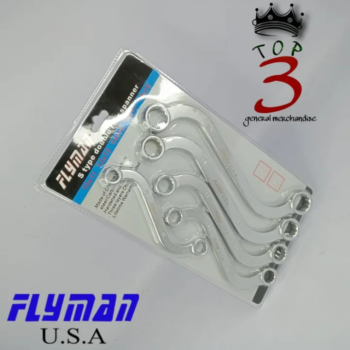 Flyman 5 Pcs. S Type Double End Box Wrench Set | Lazada PH