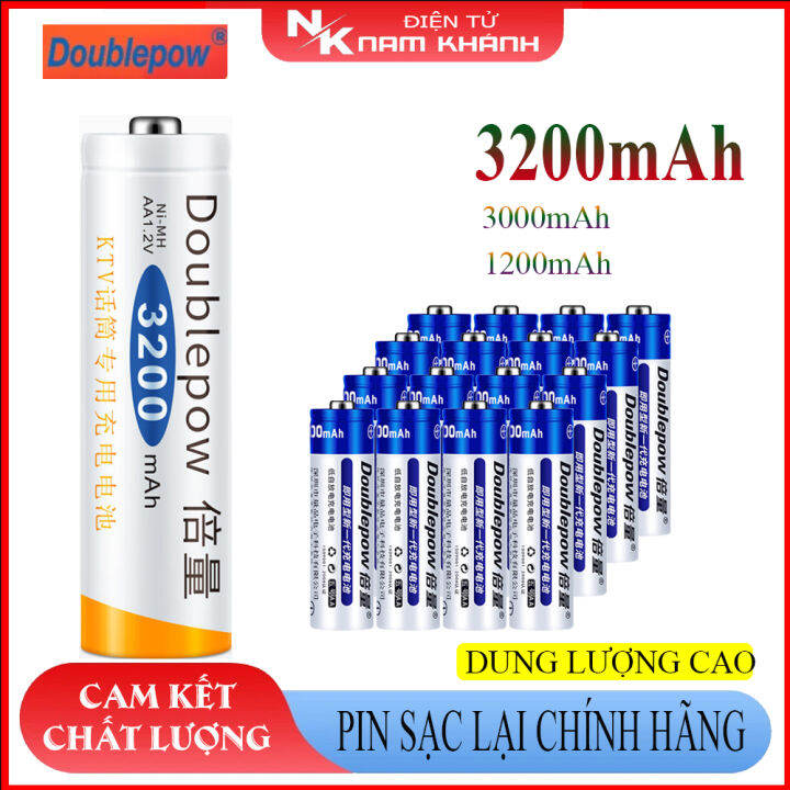 Pin tiểu sạc AA 3200mah 3000mah 2700mah 1200mah Doublepow - Pin Sạc ...