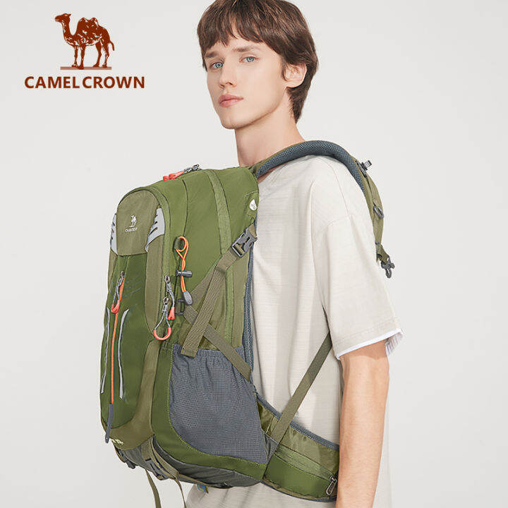 CAMEL CROWN กระเป๋าปีนเขากลางแจ้ง,กระเป๋าเป้สะพายหลังน้ำหนักเบาขนาดใหญ่35L กระเป๋าเดินทางปีนเขา ...