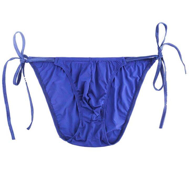 Sexy Mens Lingerie Boxer Briefs Bikini Thong Tie Side String Lace-Up ...