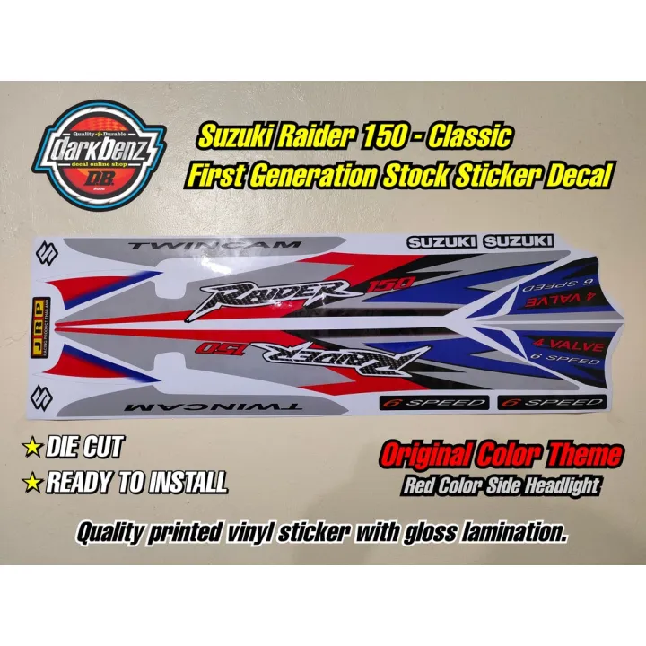 stickers Quality Suzuki Raider 150 First Gen1 Stock Decals COMPLETE SET ...