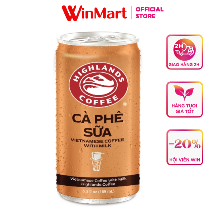 [Siêu thị WinMart] - Cà phê Sữa Highland lon 185ml | Lazada.vn