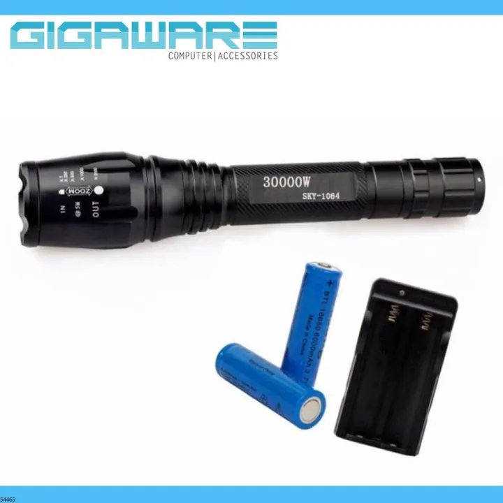 flashlight rechargeable water proof Ultra Bright CREE XML T6 LED Zoom Flashlight Splashproof ...