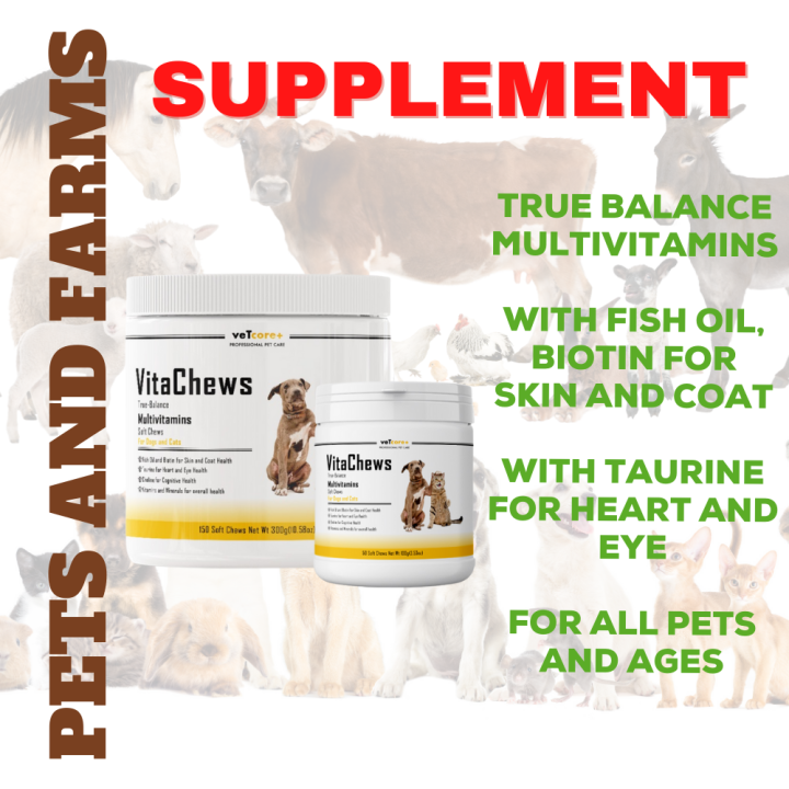 VETCORE+ VITACHEWS MULTIVITAMINS FOR DOGS AND OTHER PETS 300 GRAMS ...
