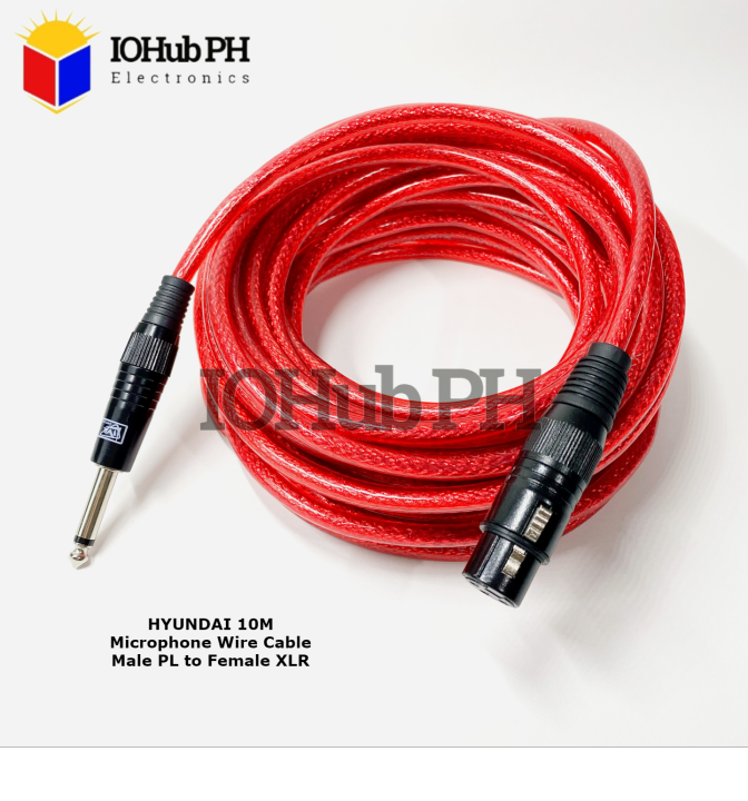 HYUNDAI Premium Microphone Wire Live 3-pin XLR Female Plug to PL 6.35mm ...