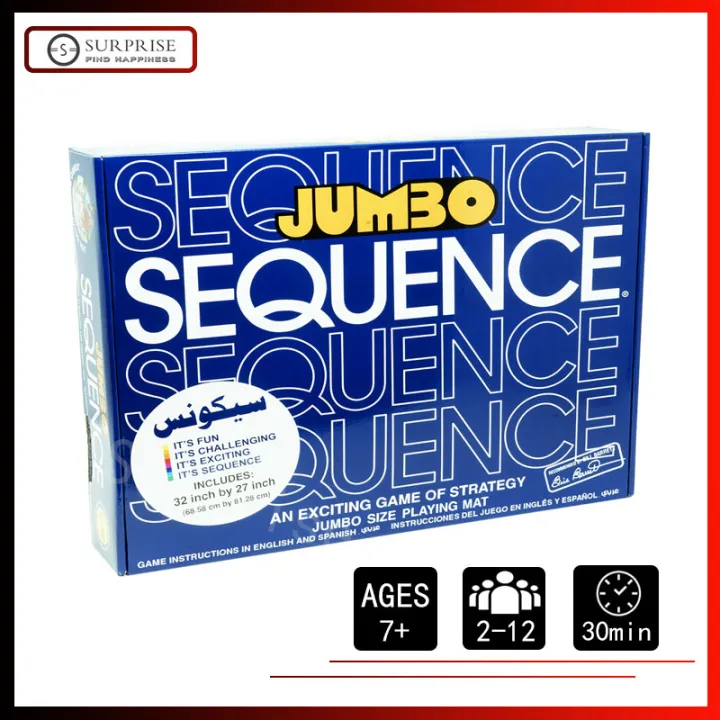 【Surprise】Deluxe Sequence Game Jumbo Sequence Game - Box Edition Board Games Party Family Cards ...