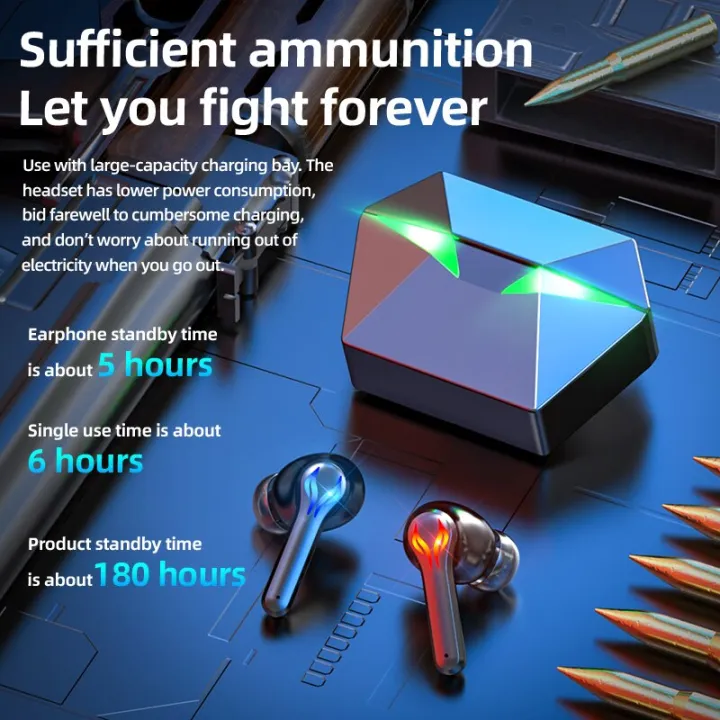 J116 Wireless Buletooth 5.0 Headphone Earbuds TWS Gaming Earphone Noise ...