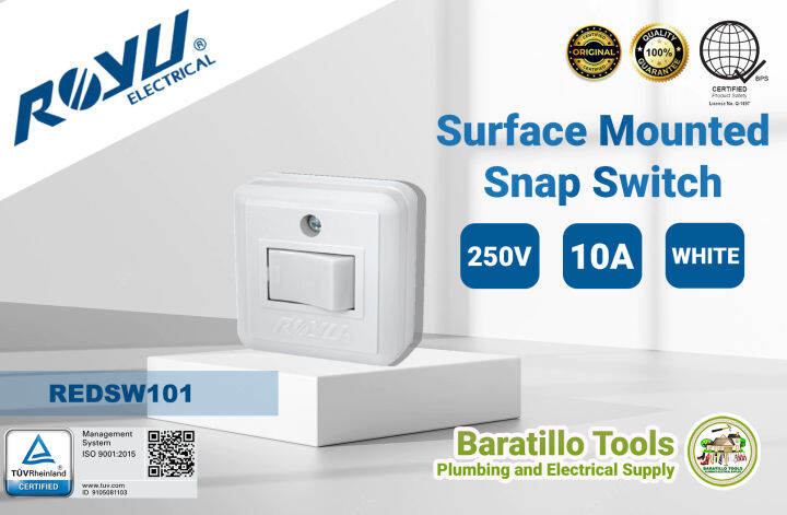 ROYU Surface Mounted Snap Switch REDSW101 | Lazada PH