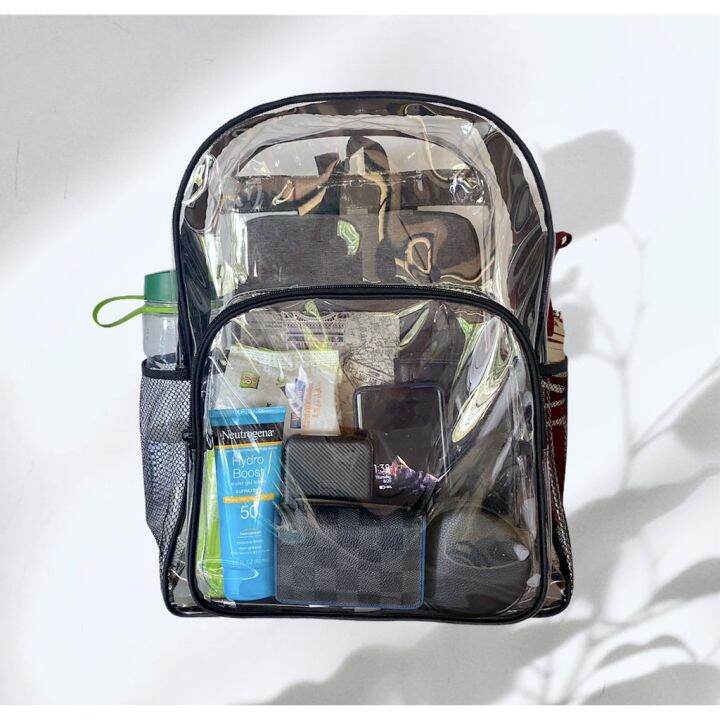 【Ready Stock】 Backpack Transparent Front & Side Pocket | Lazada PH