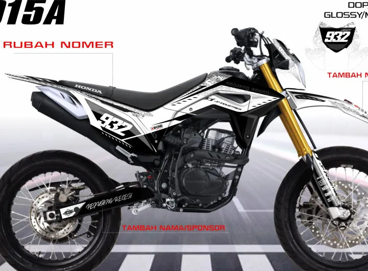 DECAL CRF 150L FULBODY SUPERMOTO WARNA PUTIH HITAM TERBARU | Lazada Indonesia