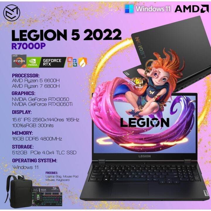 【COD】 Lenovo Legion 5 Series R7000 / R7000P 2022 Brand New Gaming Laptop 15.6 165Hz 16GB RAM ...