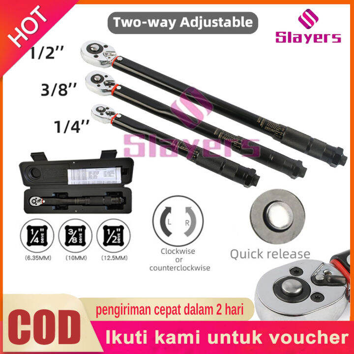 1/2 3/8 1/4 Kunci Torsi 5-210N.m Kunci Pas Torsi Profesional Otomotif ...