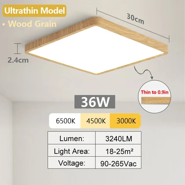 Square Led ceiling lamp for bedroom lighting Neutral white cold white ...