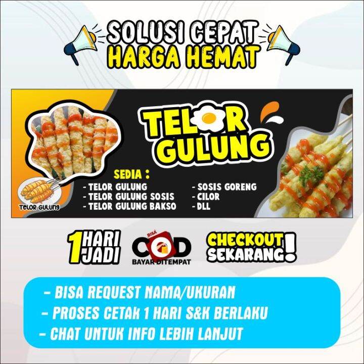 Spanduk/Banner Telor Gulung Murah Terbaru 1 Hari Jadi Ukuran 160 X 60 ...