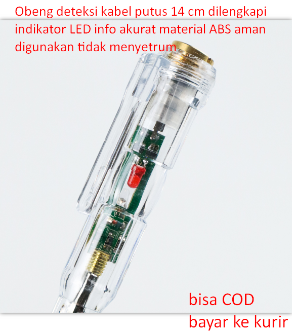 Obeng deteksi kabel putus 14 cm dilengkapi indikator LED info akurat ...