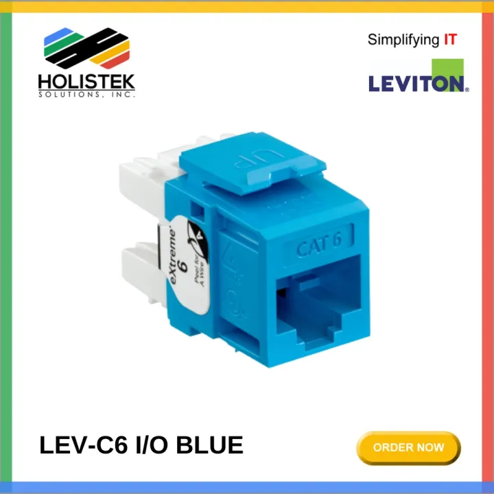 Leviton eXtreme Cat 6 QuickPort Jack, Blue (61110-RL6) I Holistek ...