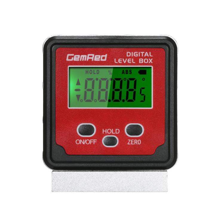 GemRed Level Box Angle Gauge Digital Angle Finder Inclinometer Level ...