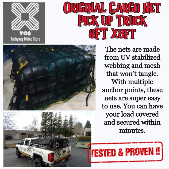 Original Cargo Net Pick up Truck for: Nissan Navara |8ft x 8ft Spider ...