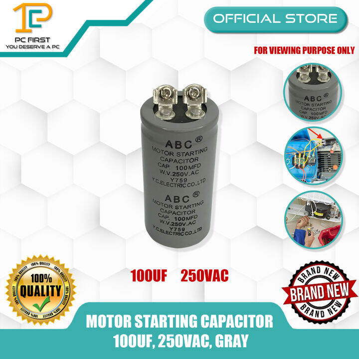 MOTOR STARTING CAPACITOR 100UF, 250VAC, GRAY | Lazada PH