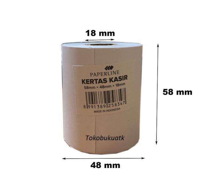 Kertas Cash Register 58 x 48 x 18 mm , 1 Ply , Kertas Roll Kalkulator 1 ...