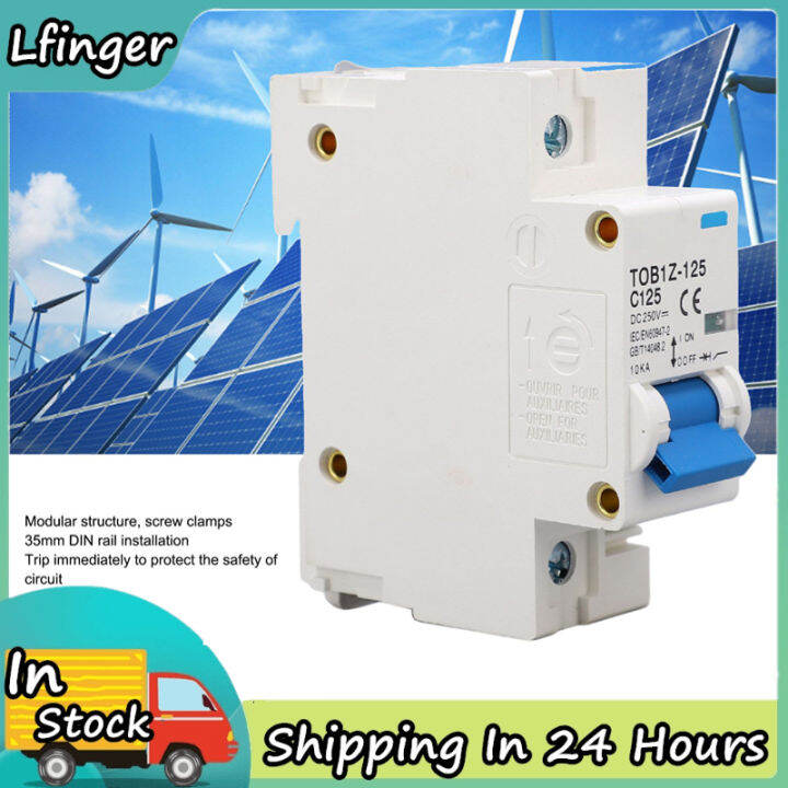 DC Miniature Circuit Breaker 1P 125A 250V DIN Rail Mount for Solar PV ...