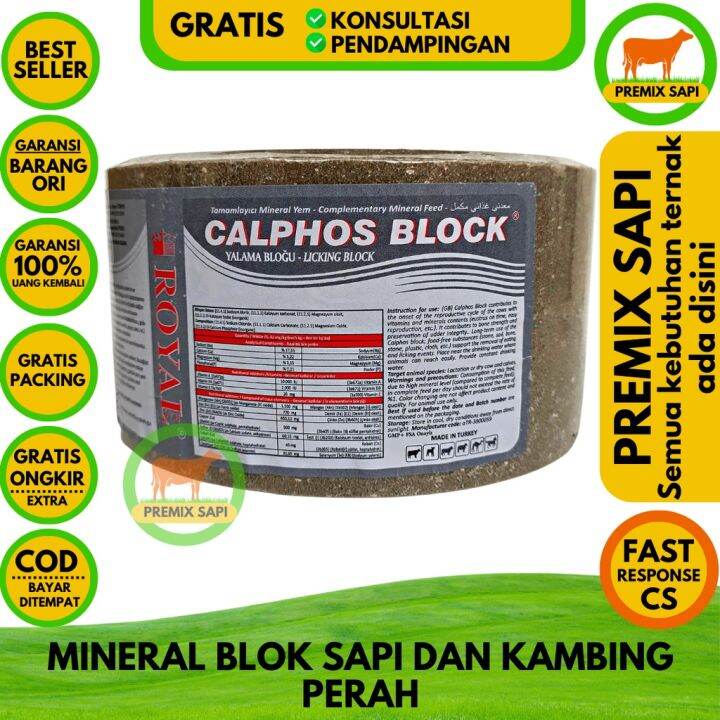 MINERAL BLOCK CALPHOS 3Kg - Mineral blok kambing perah - Mineral blok ...