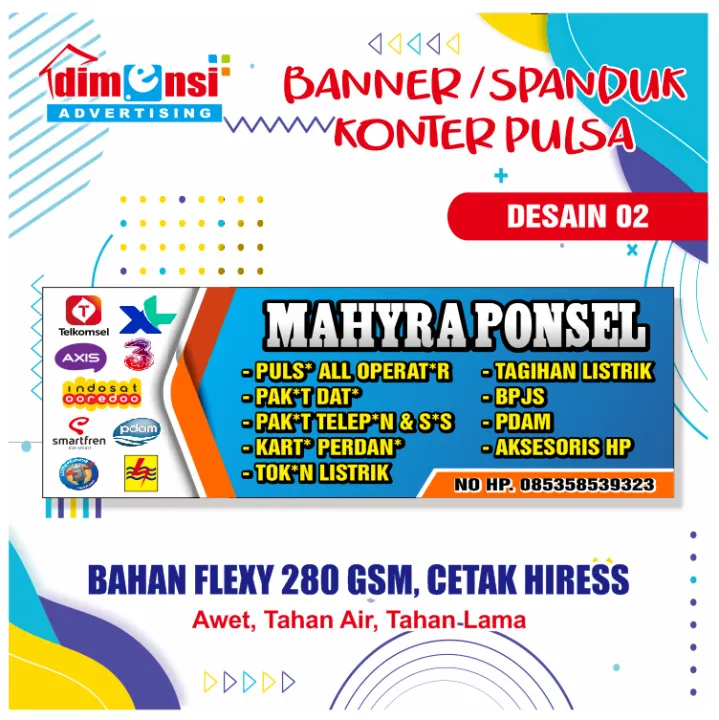 Spanduk Konter HP | banner konter pulsa | spanduk banner etalase konter ...