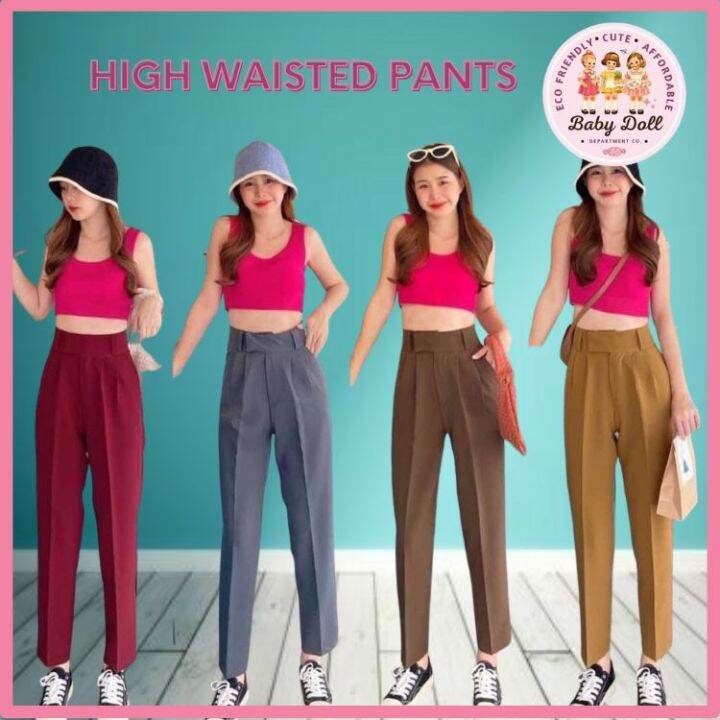 High-Waisted Pants 9 Parts Thick Edges Pepe Fabric Look Expensive There ...