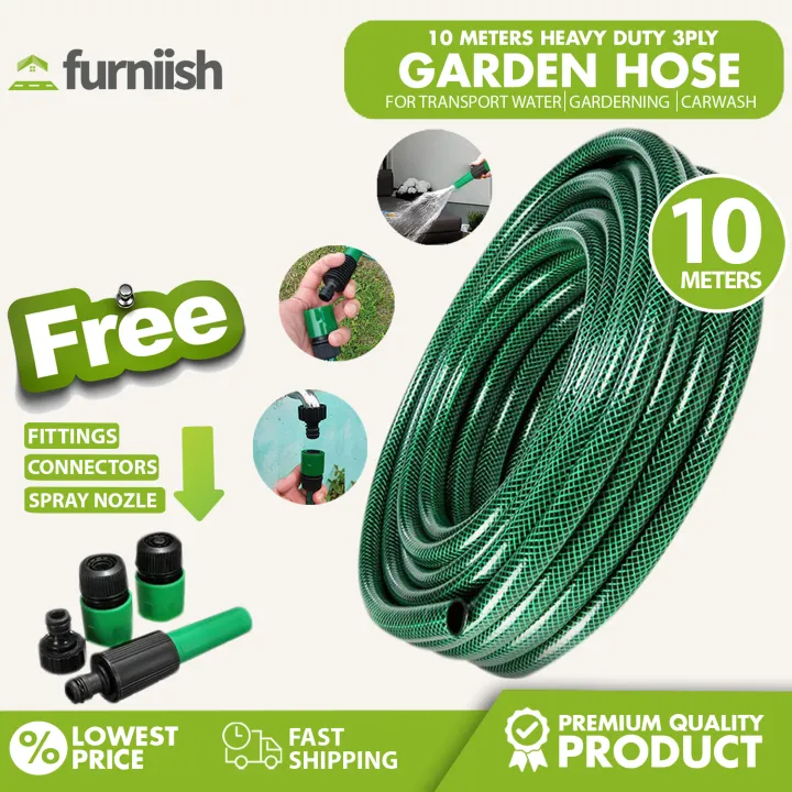 Furniish Heavy Duty 1/2 10 Meter PVC Garden Hose for Gardening and ...