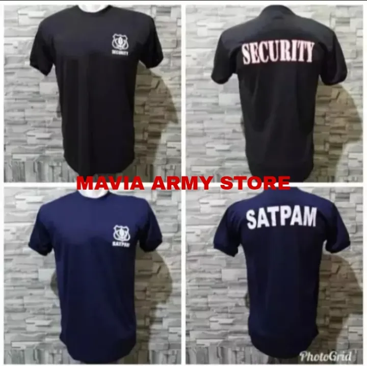 Baju kaos security satpam keamanan sablon logo pendek dalaman pdl pdh ...