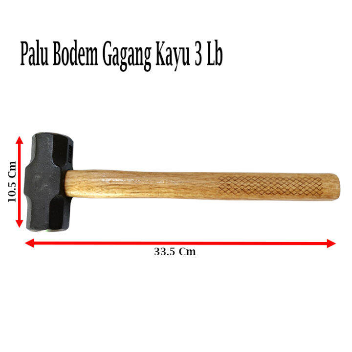 Palu Bodem / Palu Batu Gagang Kayu 3 Lb / Palu Bogem / Martil Palu Penghancur Besi Cor - Mitra ...