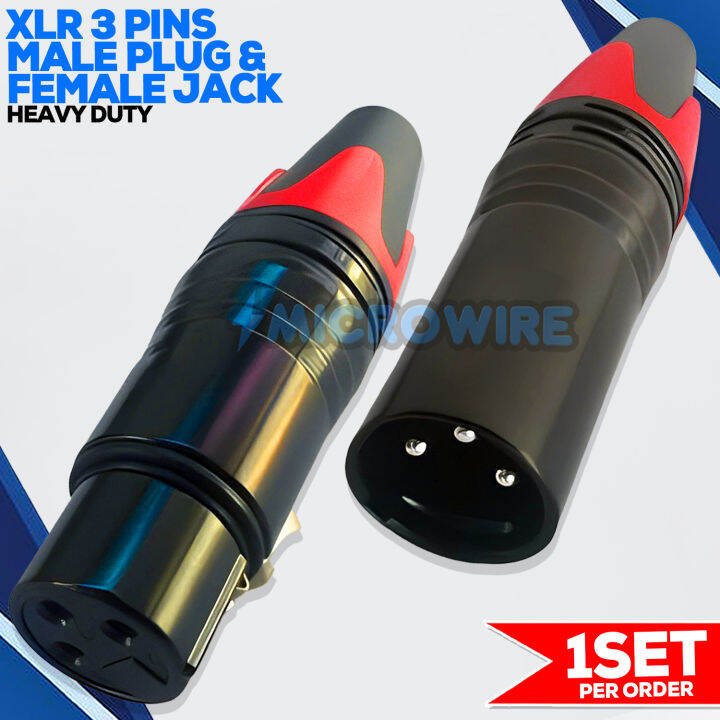 3 Way Cable Mount XLR Connector, Male/Female Heavy Duty | Lazada PH