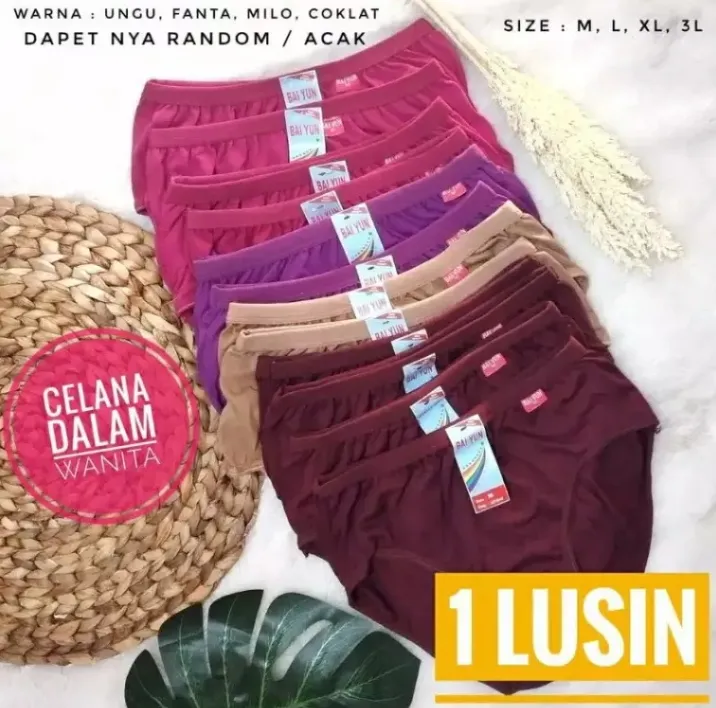 CELANA DALAM CEWEK 1 LUSIN /CD Celana Dalam Wanita ( 1 Lusin / 12PCS ) / Size M L XL XXL / Real ...