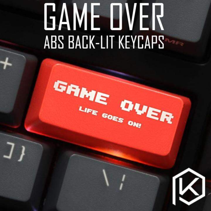 Novelty Shine Through Keycaps ABS Etched, Shine-Through Over Black Red ...