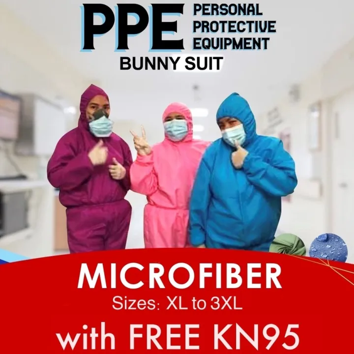 PPE Bunny Suit PLUS SIZE (Microfiber) w/ Free KN95 | Lazada PH