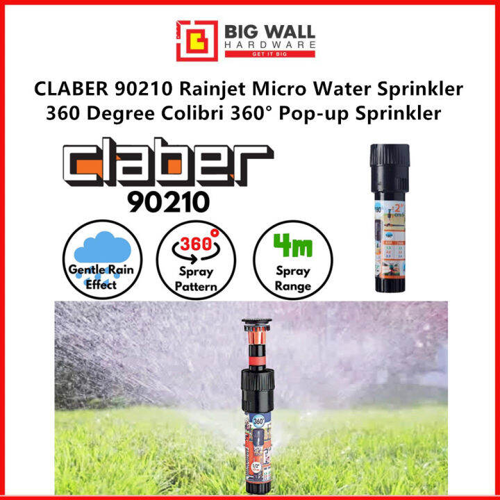 CLABER 90210 Rainjet Micro Water Sprinkler 360 Degree Colibri 360° Pop ...
