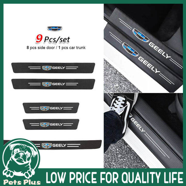 ★Same Day Shipping★ Car Sticker Door Sill Carbon Leather Fiber ...